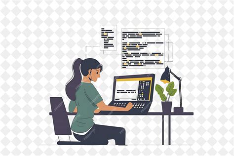 Minimalist Programmer With Characters Coding And Debugging S Png People