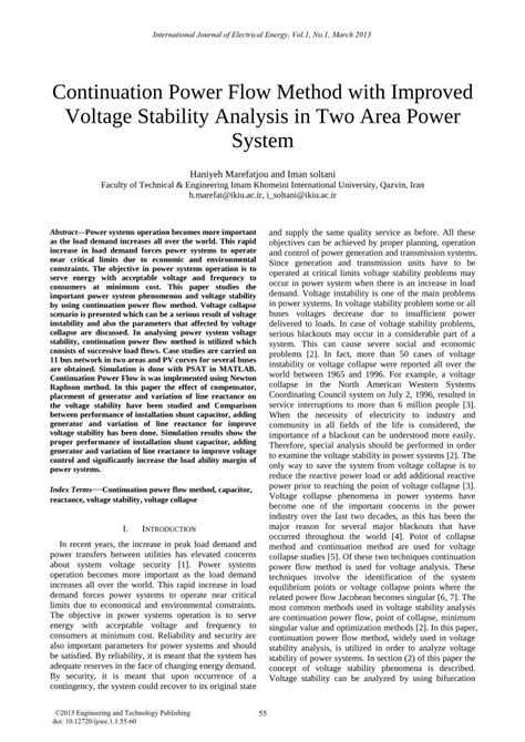pdf continuation power flow method with improved voltage · pdf
