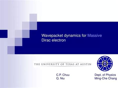 Ppt Wavepacket Dynamics For Massive Dirac Electron Powerpoint