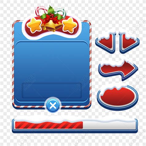파란색 질감 스타일 눈 버튼 크리스마스 일러스트 게임 테마 인터페이스리스트줄무늬 Png 일러스트 무료 다운로드 Lovepik