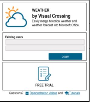 Getting Started With Weather Add In For Microsoft Excel Visual Crossing