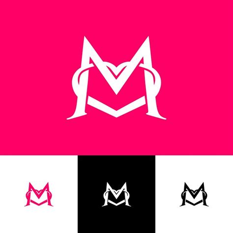 Premium Vector Modern Cute M Heart Logo