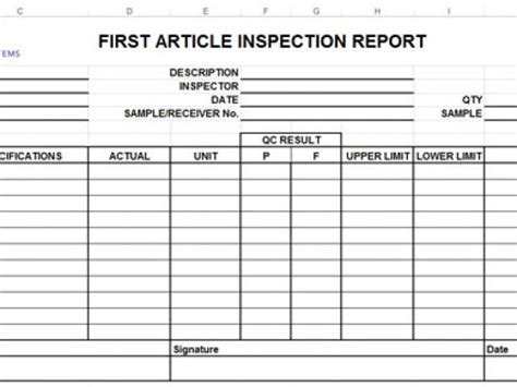 First Article Inspection Form Template Creating Solidworks Custom