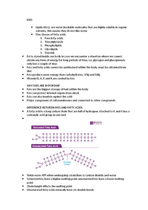 FATS Biochemistry Lecture Notes FATS Lipids Fats Are Water Insoluble Molecules That Are