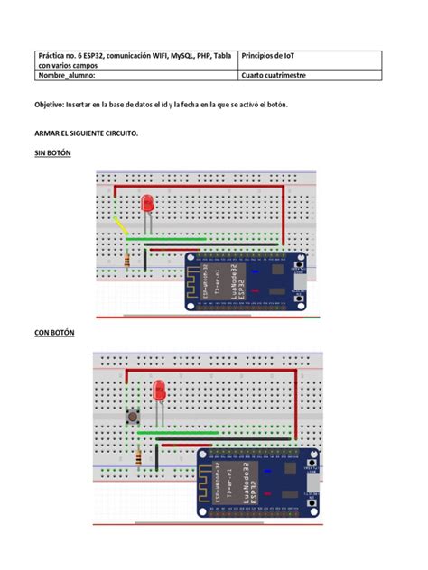Práctica No 6 Conexión Php Mysql Wifi Y Esp32 Varios Campos