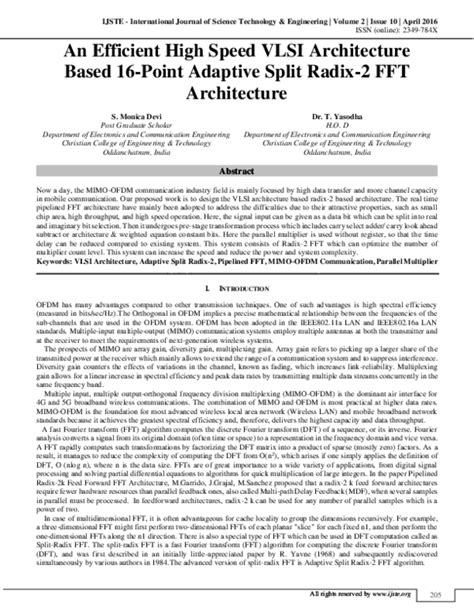 Pdf An Efficient High Speed Vlsi Architecture Based 16 Point Adaptive