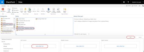 how to use picture library slideshow web part in sharepoint spguides