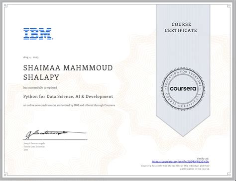 Shaimaa Hassan On Linkedin Ibm Python For Data Science Ai And Development