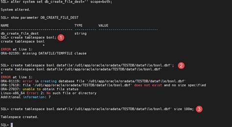 Omf Tablespace In 19c Database