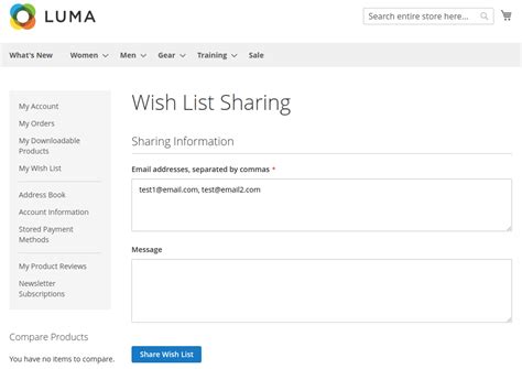 how to configure wishlists in magento 2