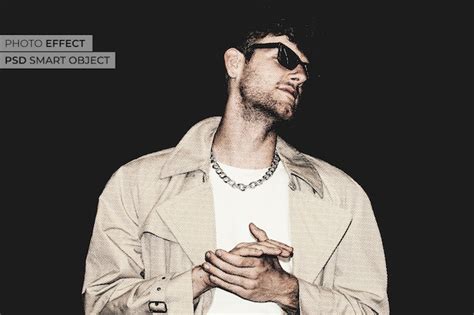 free psd portrait of person with bitmap effect