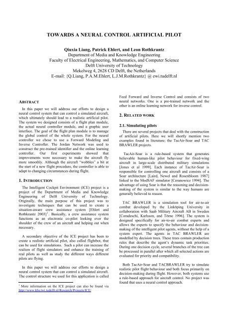 neural flight control autopilot system knowledge based systems