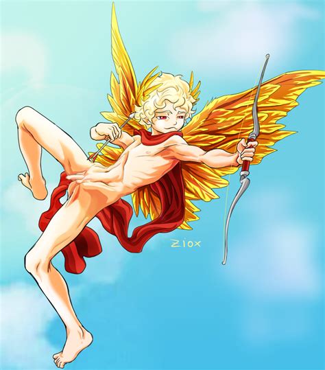 Ziox Original Absurdres Highres Boy Angel Wings Arrow Projectile Artist Name Barefoot