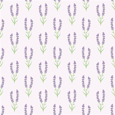 Premium Vector Cute Floral Lavenders Seamless Repeat Pattern Background Vector