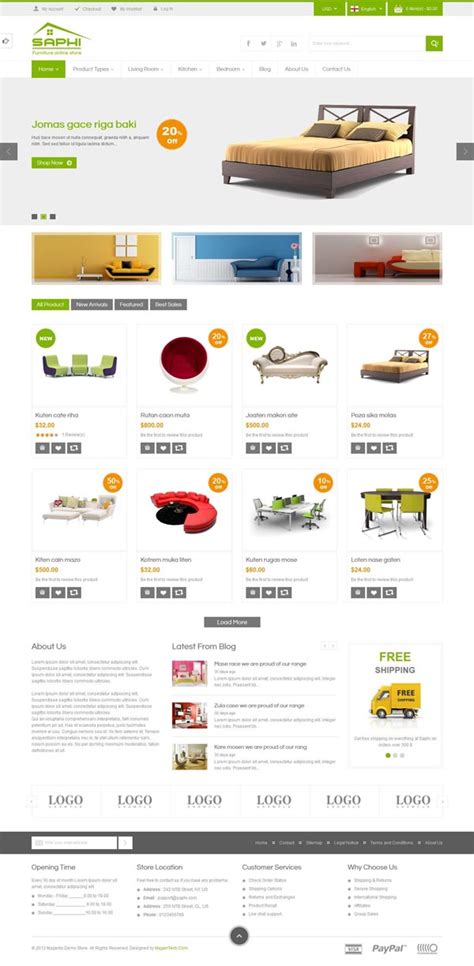 Magento Themes For Ecommerce Websites Graphic Design Junction