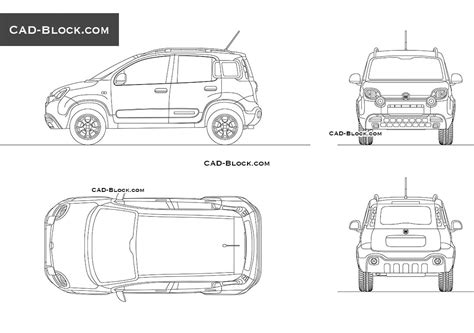 Fiat Panda Cross Autocad Drawings