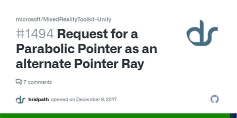 Request For A Parabolic Pointer As An Alternate Pointer Ray · Issue