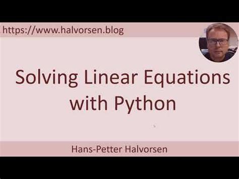 Solving Linear Equations With Python YouTube