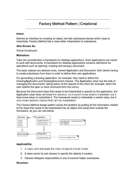 factory method pattern pdf method computer programming class