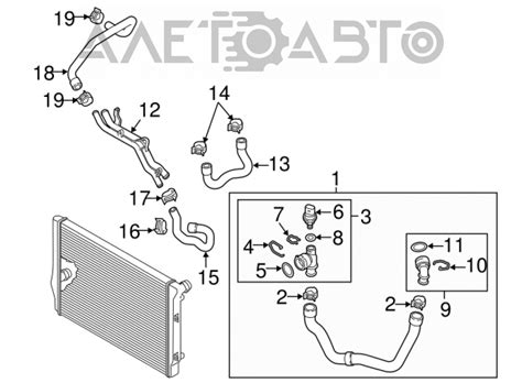 Патрубок охлаждения нижний VW Passat b8 16-19 USA 1.8T, 2.0T с датчиком ...