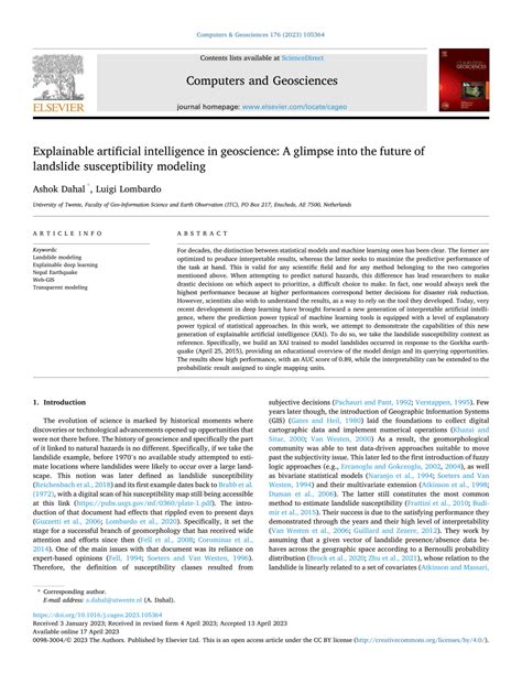 pdf explainable artificial intelligence in geoscience a glimpse into