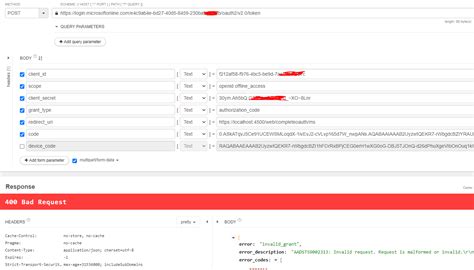 Azure Active Directory AADSTS9002313 Invalid Request Request Is