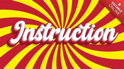 instruction vintage 3d on sunburst background text effect generator