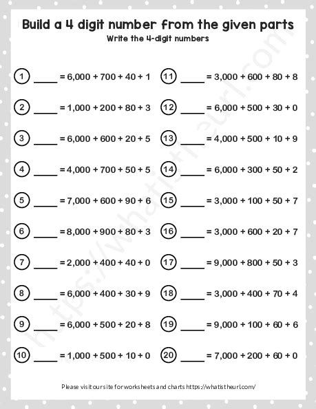 Build A 4 Digit Number From The Given Parts Exercise 14 Your Home Teacher