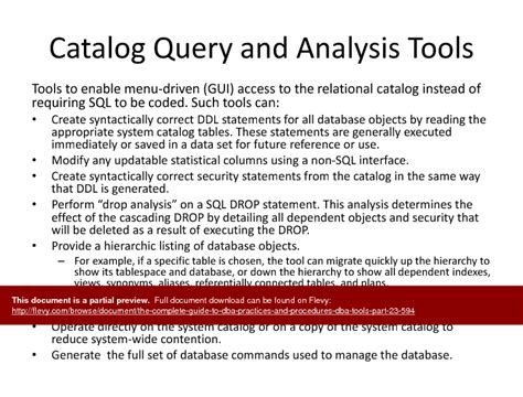 The Complete Guide To Dba Practices And Procedures Dba Tools Part 23