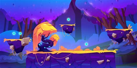 Free Vector Game Level Landscape With Ground Platform