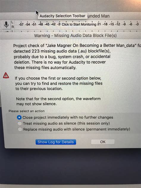 missing audio data block files macos audacity forum