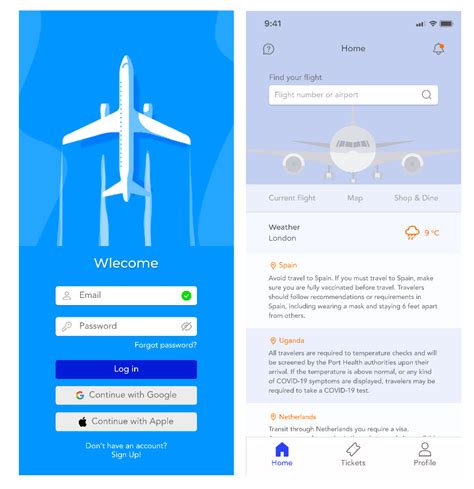 Mobile Airport Traveling Airplane Figma