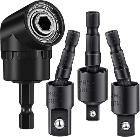 4 Piece Power Drill Sockets Adapter Sets360°rotatable 14