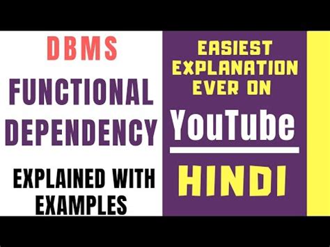 Functional Dependency Explained With Examples In Hindi Ll DBMS YouTube