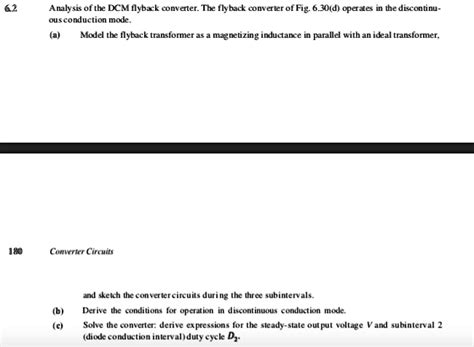 Solved Analysis Of The Dcm Flyback Converter The Flyback Converter Of