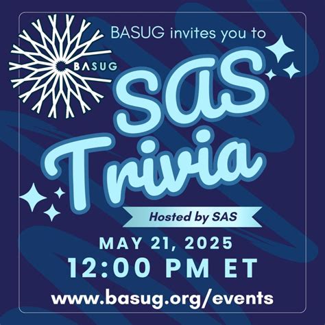 Sas Basug Sastrivia Datascience Sasusers Freewebinar Trivia