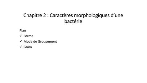 Solution Chapitre Caract Res Morphologiques Dune Bact Rie Studypool