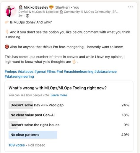 👩🏻‍💻 mikiko b on linkedin mlops dataops dataengineering