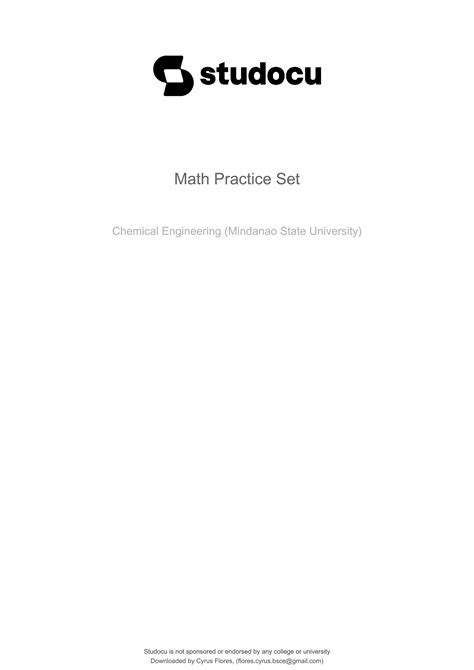 Math Practice Set Pdf