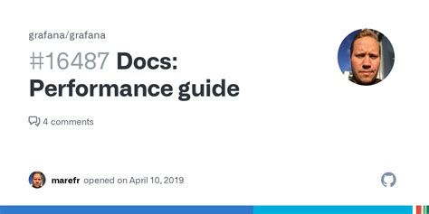 Docs Performance Guide · Issue 16487 · Grafanagrafana · Github