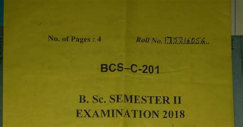 Computer Sciences Bsc Semester Ii Examination2018