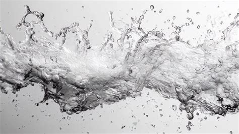 Splashing Water Captured In Motion Against A White Background Showing Dynamic Movement And