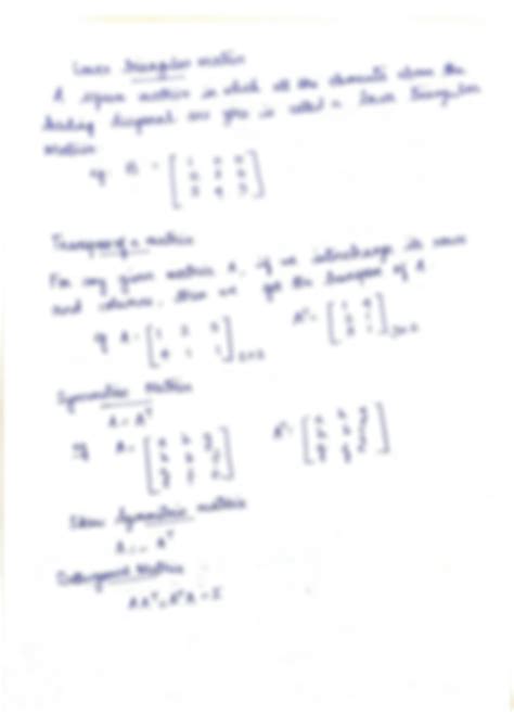 SOLUTION: Matrices part 1 formula sheet - Studypool