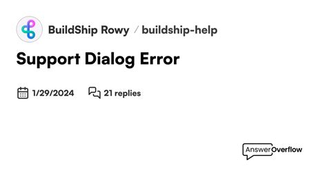 support dialog error buildship