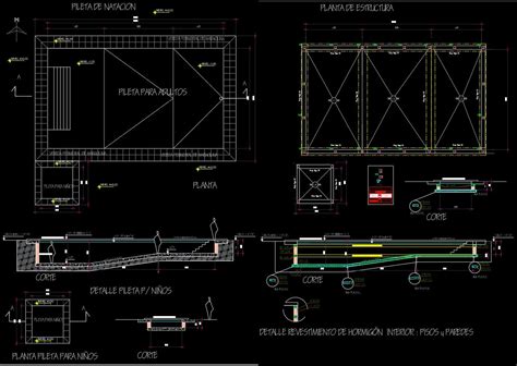 Pool Section In Dwg 5130 Kb Cad Library