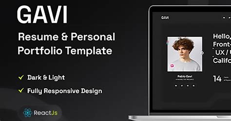 Personal Portfolio Resume Reactjs Template Site Templates Landing Page Templates Ft React