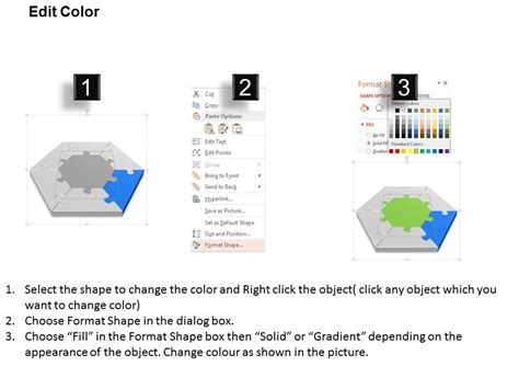 Hexagon Puzzle Chart For Process Flow Powerpoint Template Slide PowerPoint Shapes PowerPoint