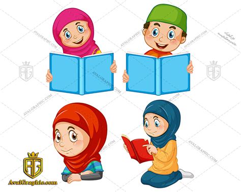 وکتور زن با حجاب و کتاب