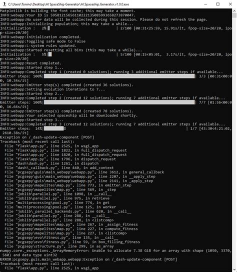 Spaceshipgenerator Iteration Issue Memory Error · Issue 5 · Goodai