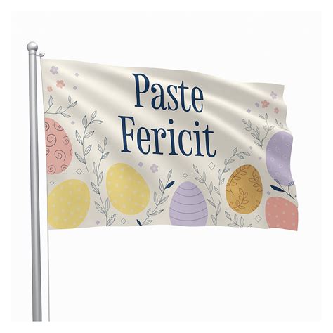 Steag „paște Fericit” Dimensiune 80 X 120 Cm Material Standard Finisaj